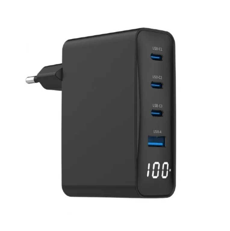 USB punjač 4-porta fast charger GaN 100W LCD