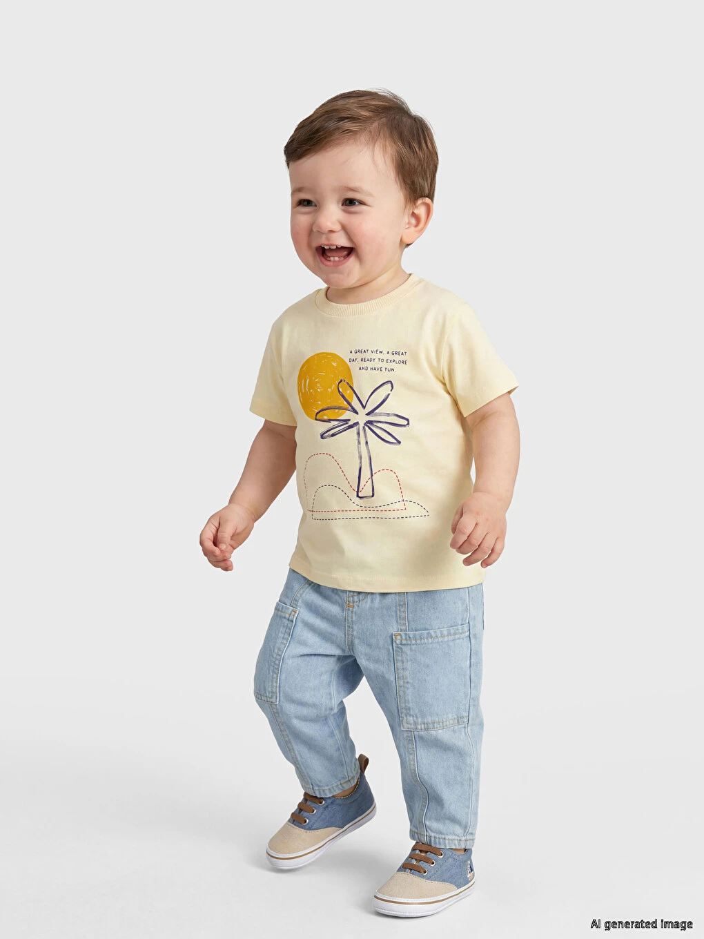 LCW baby Štampani Komplet Majica I Pantalone Za Bebe Dečake