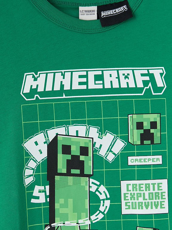 LCW Kids Majica Sa Okruglim Izrezom Minecraft Štampana Za Dečake