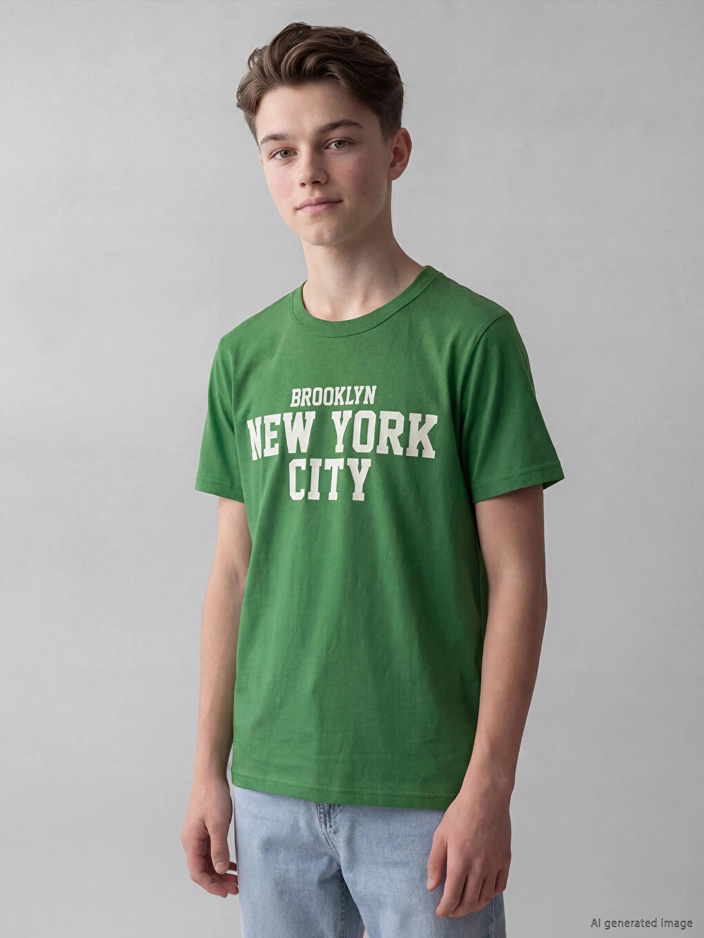 LCW Kids Majica Sa Okruglim Izrezom New York Štampana Za Dečake