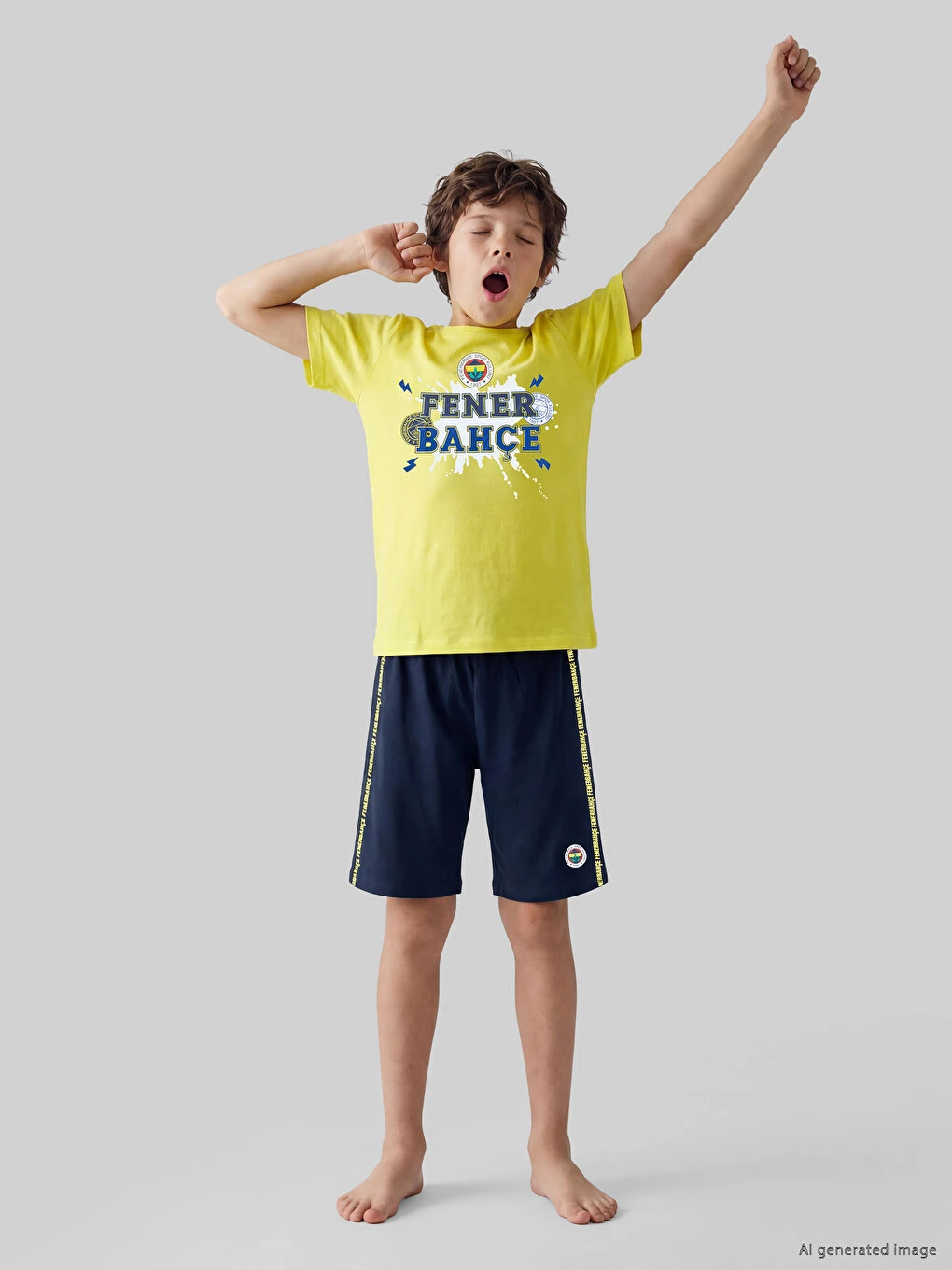 LCW Kids Fenerbahçe Štampani Dečiji Kratki Pidžama Komplet