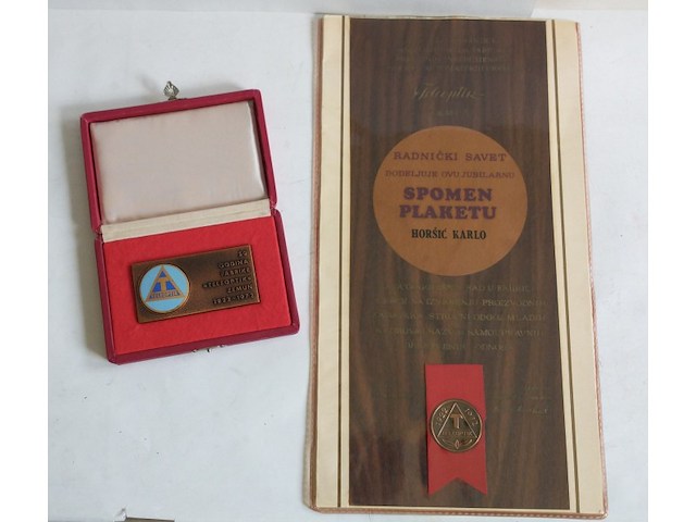 plaketa TELEOPTIK 1922-1972 Jugoslavija