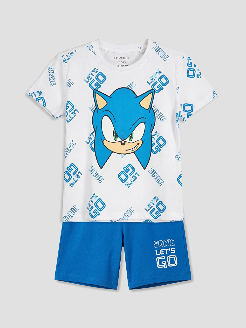 LCW Kids Pidžama Komplet Za Dečake Sa Okruglim Izrezom I Štampanim Sonic Motivom