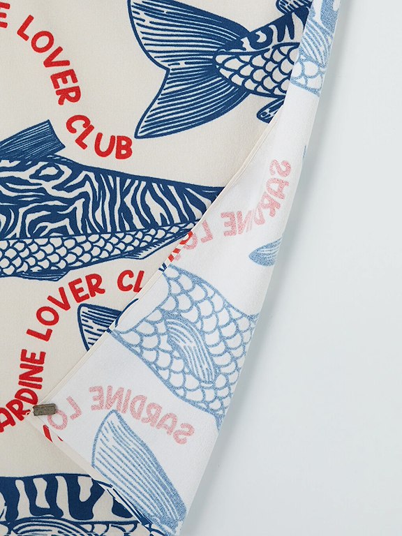 LCW ACCESSORIES Ženski Peškir Za Plažu Sa Printom Riba I Resama 70x150 Cm