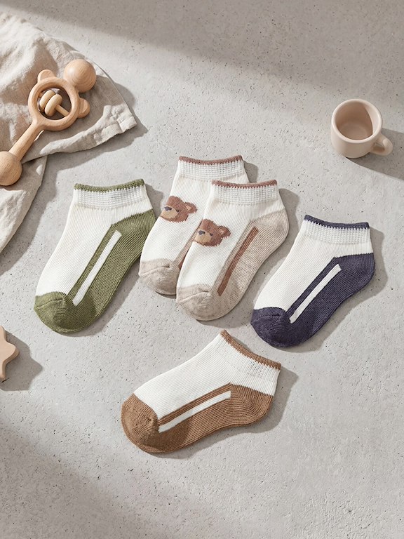 LCW baby Sportske Čarape Sa Dezenom Za Bebe Dečake, Pakovanje Od 5 Komada