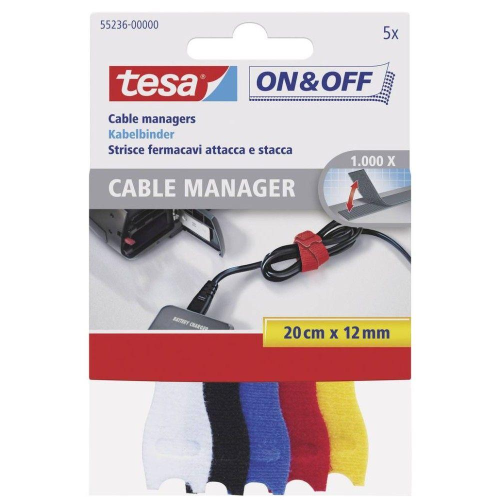Tesa čičak traka za kablove onoff 12mm:20cm