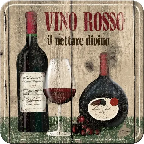 NOSTALGIC ART Metalni podmetač Vino Rosso