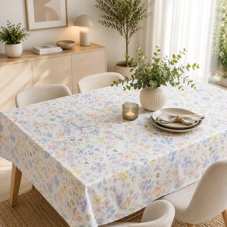 Stolnjak Floral 140x180cm-blue