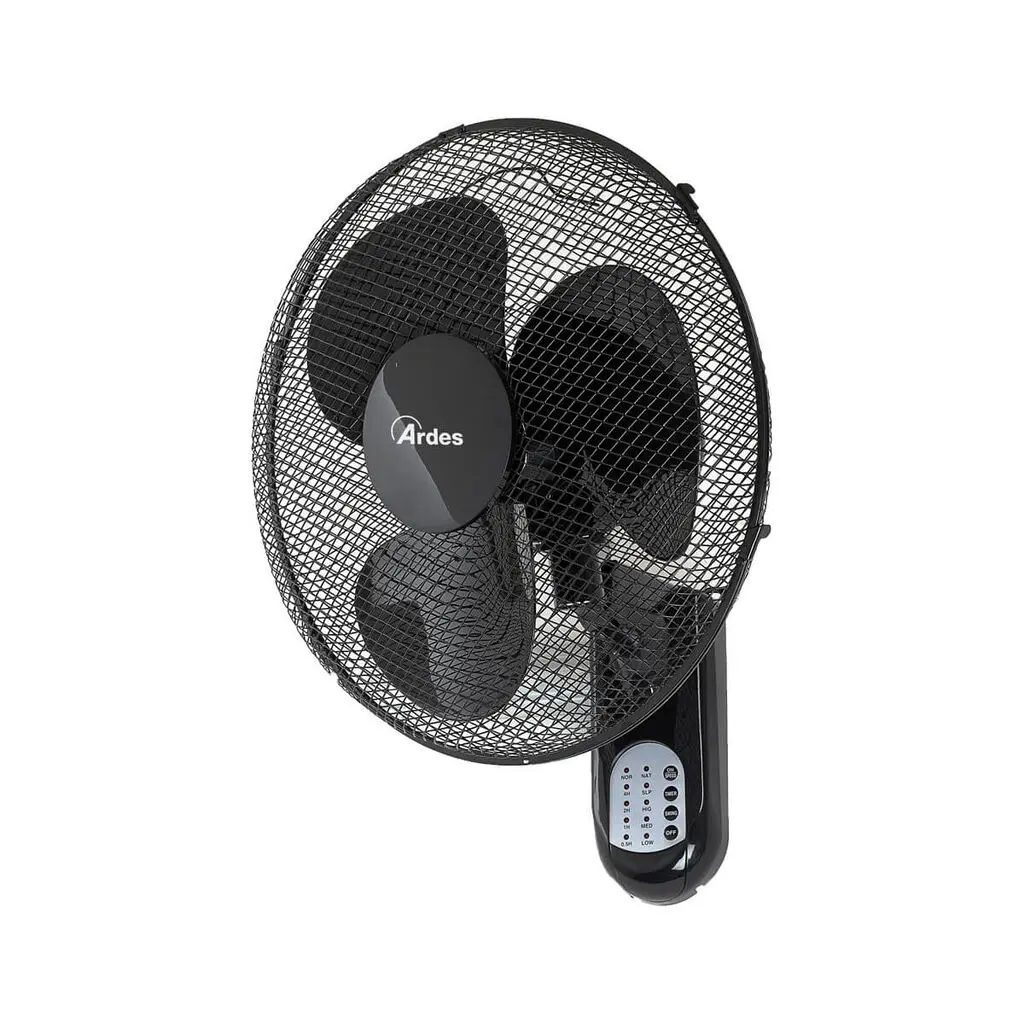 Ardes 5W40R Zidni ventilator 50W sa daljinskim upravljačem i tajmerom, Crni