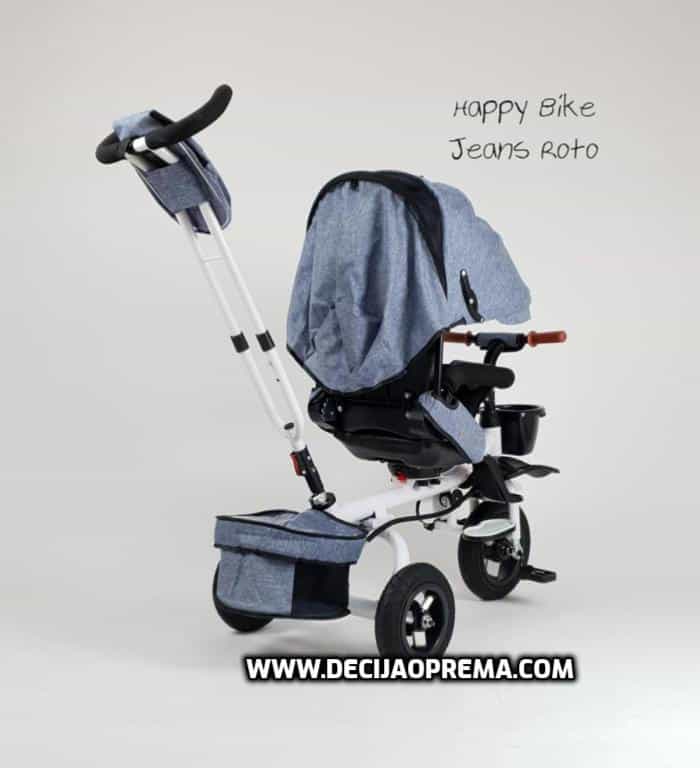 Tricikl za decu Happy Bike Jeans Sivi