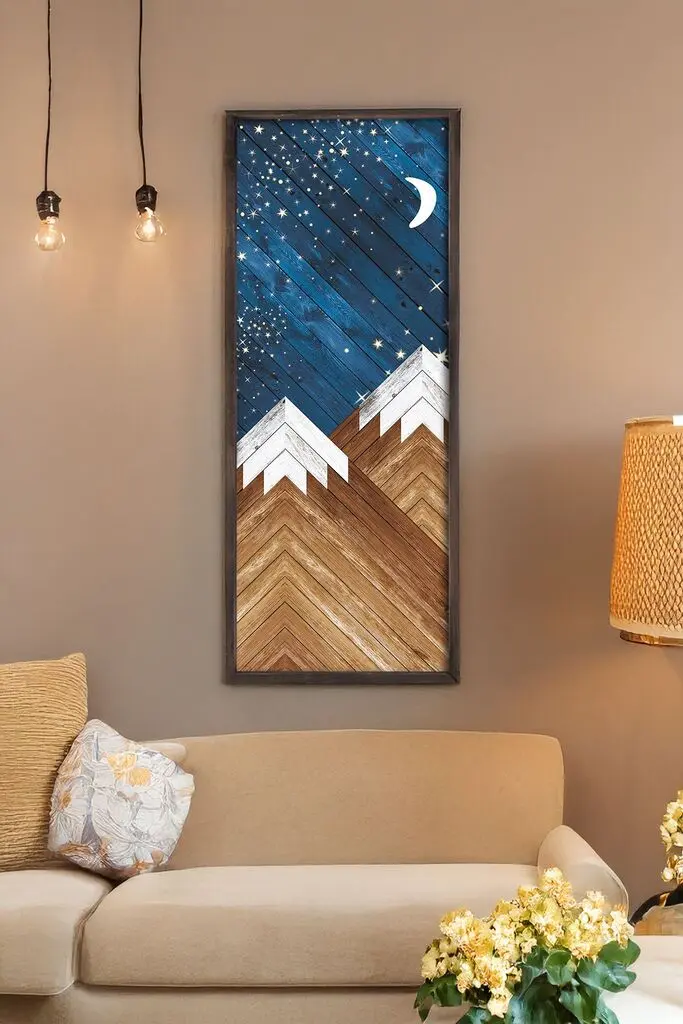 Wallity Dekorativna uramljena slika, 70x33cm, Šarena
