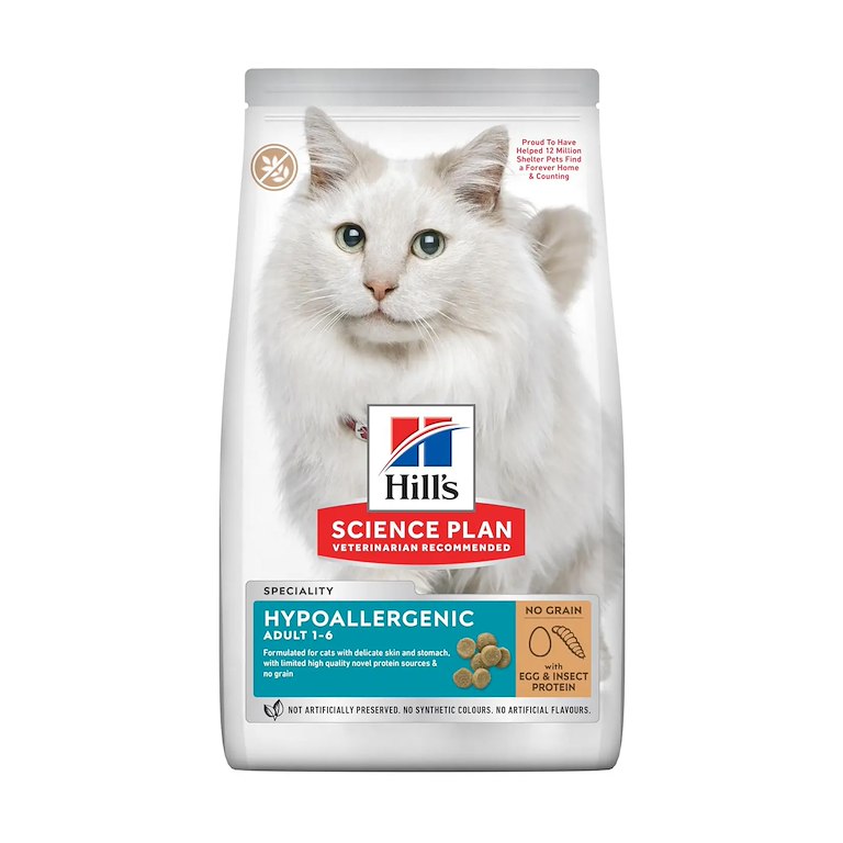 Hill's Science Plan Suva hrana za mačke bez žitarica sa jajetom i proteinima insekata, 1.5kg