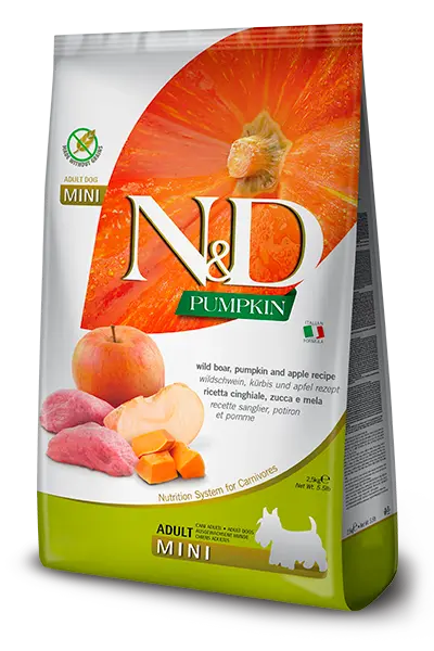 N&D Bundeva Suva hrana za odrasle pse, Divlja prasetina i jabuka, Mini breed, 7kg