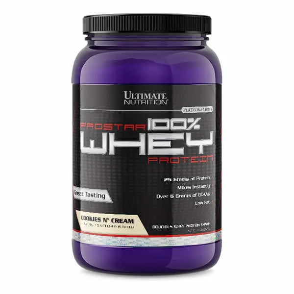 Ultimate Nutrition Whey Protein 100% Prostar, Keks i krem, 900g
