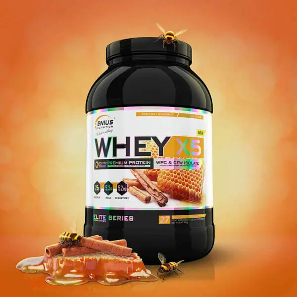 Genius Nutrition Whey Protein X5, Vanila-med, 2 kg