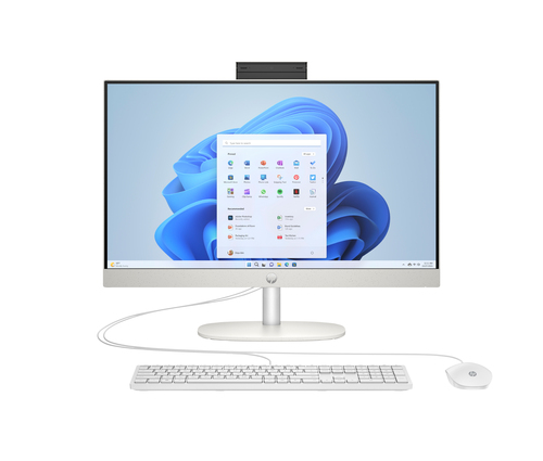 HP All-in-One 24-cr0000nh,AMD Ryzen 7 7730U,16GB DDR4-3200 RAM,512GB PCIe NVMe M.2 SSD,23.8" IPS AG FHD 1920x1080,Radeon Graphics,510SP White Wireless Kbd+Mouse,1 USB-C 3.1,2 USB-A 3.1,2 USB-A 2.0...