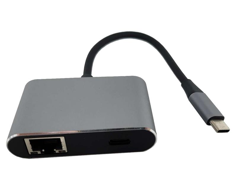 Adapter-konvertor TIP C na 2xUSB 3.0+TIP C+RJ45