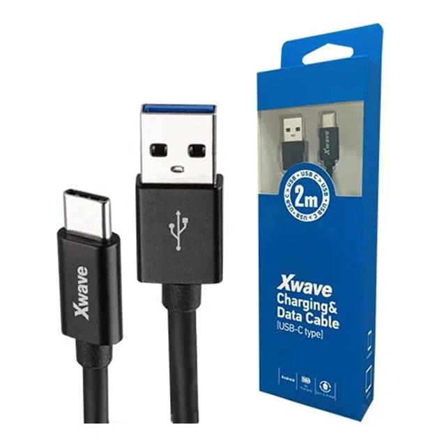 E-GREEN Kabl 2.0 USB A - USB 3.1 tip C M/M 5A, 2m, za brzo punjenje, crni