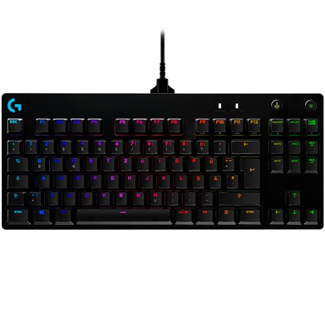 LOGITECH G PRO TKL Corded Mechanical Gaming Keyboard - BLACK - US INT'L - USB - CLICKY