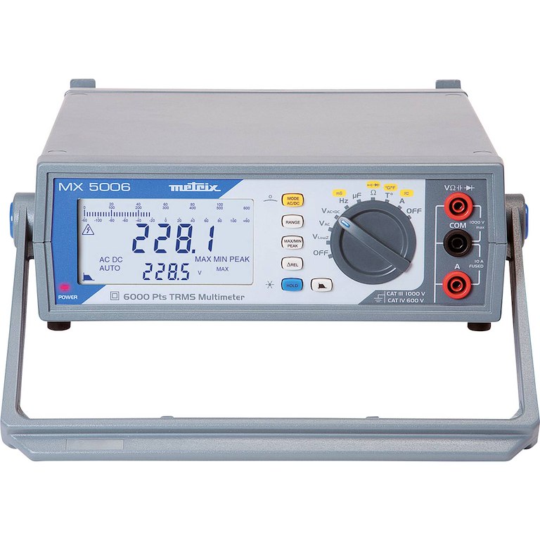 Metrix MX 5006 stoni digitalni multimetar, True RMS, 6000 cifara, analogni pokazivač, CAT III 1000V