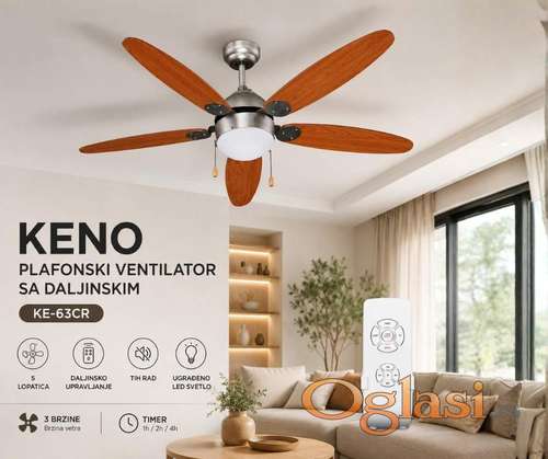 Keno Plafonski Ventilator sa Daljinskim KE-63CR
