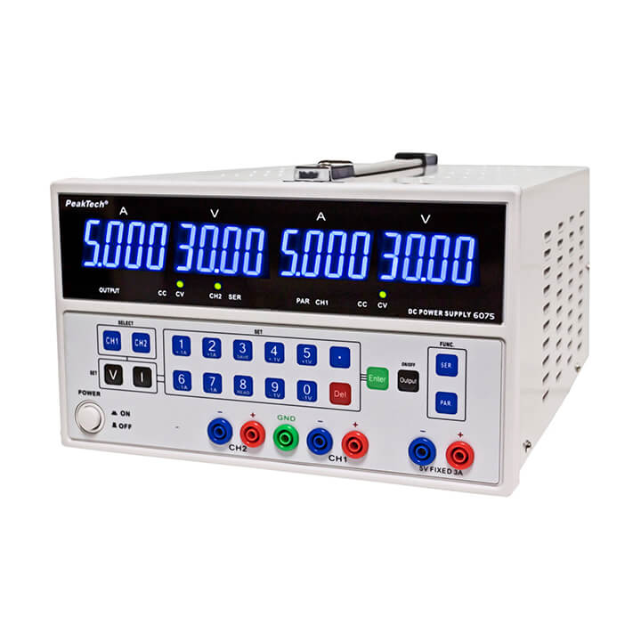 Laboratorijsko napajanje PeakTech 6075 2x 0-30V 2x 0-5A