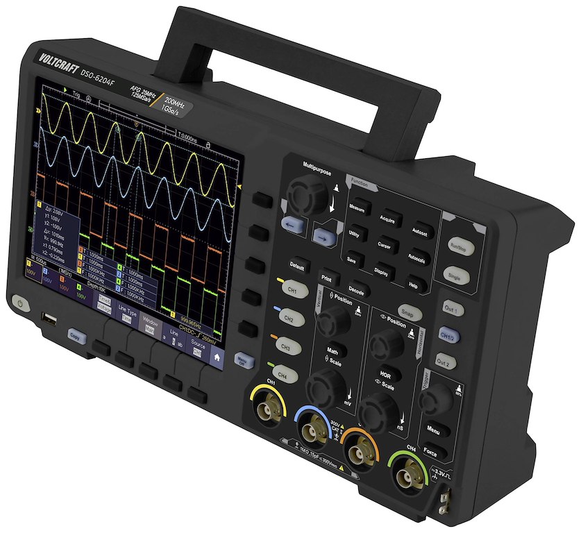 Digitalni osciloskop VOLTCRAFT DSO-6204F 4x200MHz
