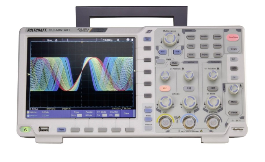 Voltcraft DSO-6102 digitalni osciloskop, 2x100MHz, 1GS/s, 40Mpts, 14-bitna rezolucija
