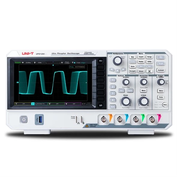 UNI-T UPO1204 digitalni osciloskop, 4x200MHz, 2GS/s, 56Mpts, 8-bitna rezolucija