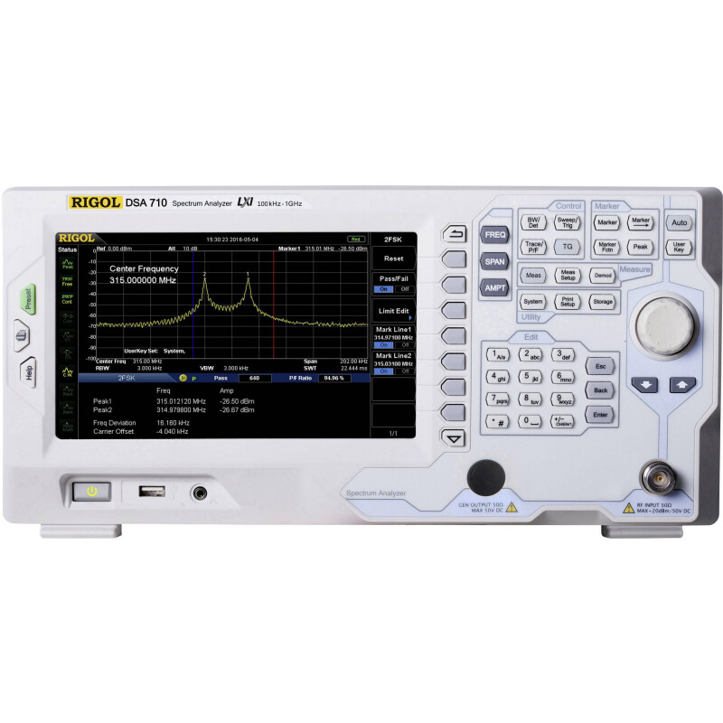Rigol DSA832E analizator spektra, 9kHz-3,2GHz, RBW od 10Hz, DANL -161dBm, LAN i USB