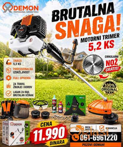 MOTORNI TRIMER DEMON RQ580 – Snaga koja se ne zaustavlja