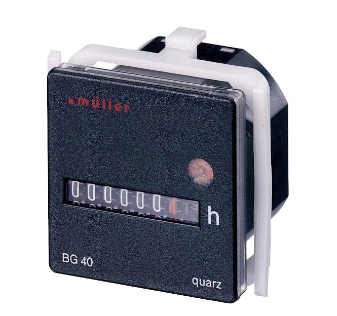 Müller BW 40.17 brojač radnih sati, 12-48V DC, kvarcna stabilizacija, ugradnja u panel