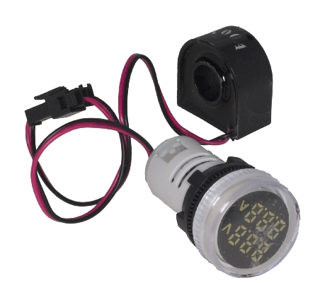 Ampermetar i voltmetar 22mm/29mm 100A 50-500V AC beli