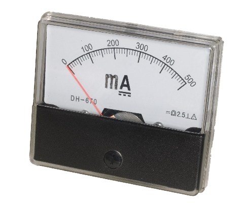 Ampermetar analogni 70x60x42mm 500mA DC DH-670