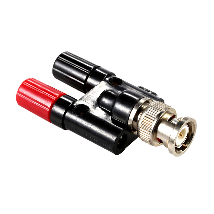 Adapter BNC muški – Buksna dupla crveno crna