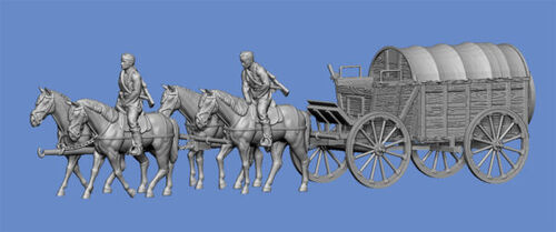 Germania-Figuren 48-WW2-0573 Horse-Drawn Carriage With 4 Horses On The March