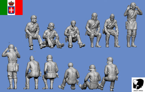NEW! Germania-Figuren 48-WW2-0600 Italian Tank Crew 01
