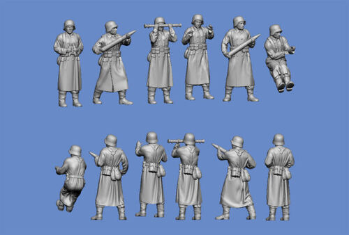NEW! Germania-Figuren 35-WW2-0367 Crew For SdKfz. 7 With 8.8cm Flak Panzerknacker - Winter Uniform