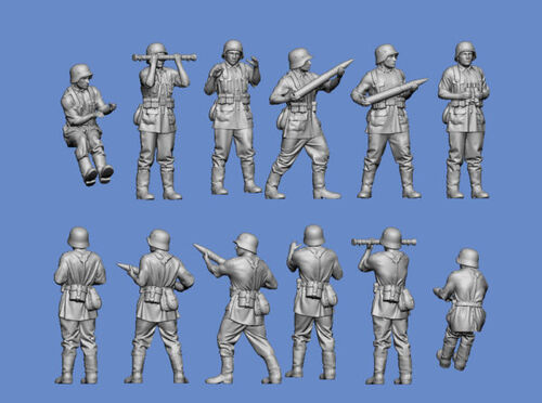Germania-Figuren 35-WW2-0366 Crew For SdKfz. 7 With 8.8cm Flak Panzerknacker - Summer Uniform