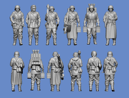 Germania-Figuren 48-WW2-0047 Ardennes 1944 Advancing/Marching Grenadiers