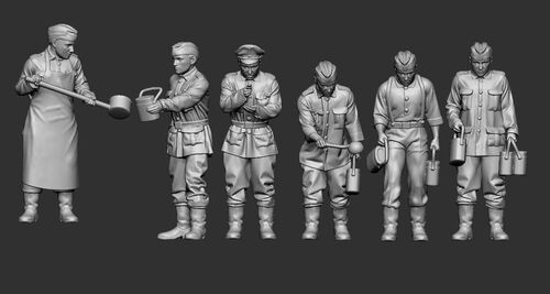 Germania-Figuren 48-WW2-0160 Wehrmacht – At The Field Kitchen 01