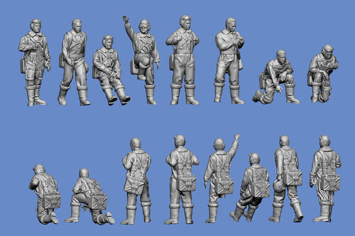 NEW! Germania-Figuren 48-WW2-0711 USSR – Soviet Pilots And Ground Crew