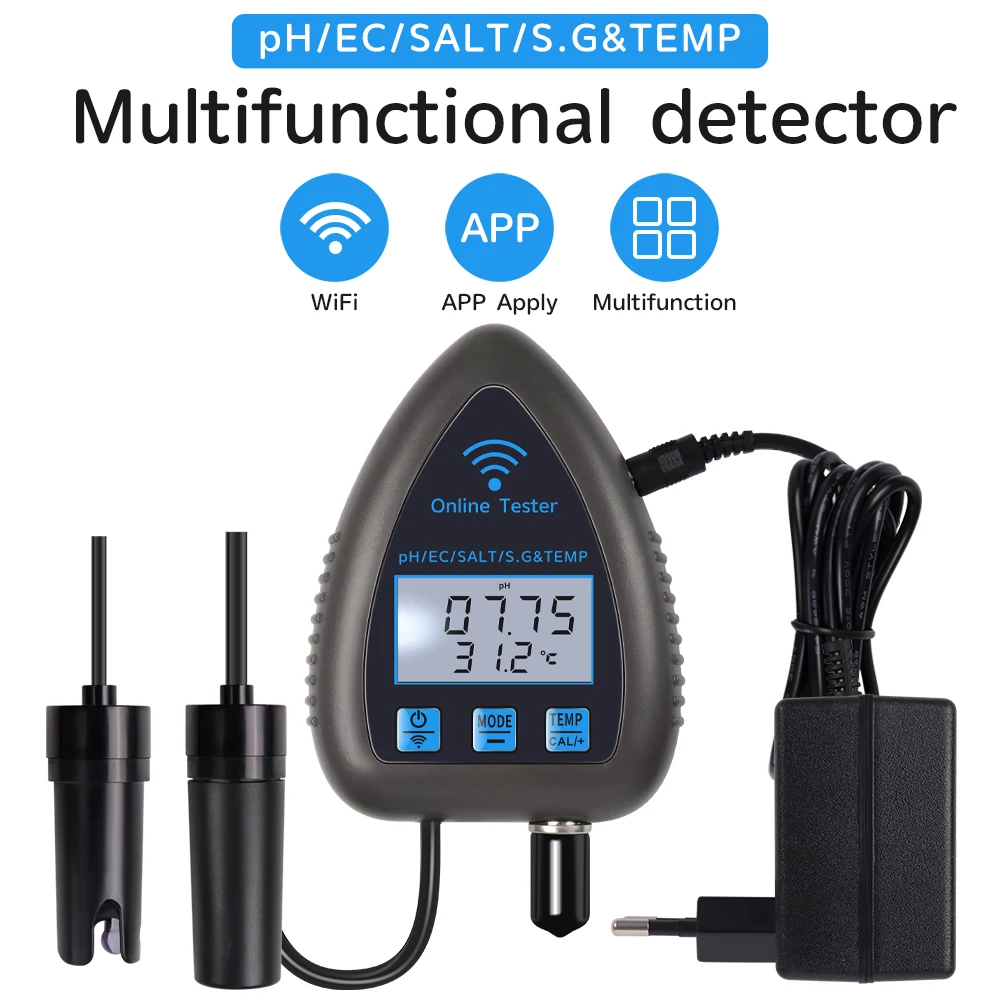 Merač kvaliteta vode PH, EC, SALT, S.G i temperatura Tuya WiFi 5 u 1