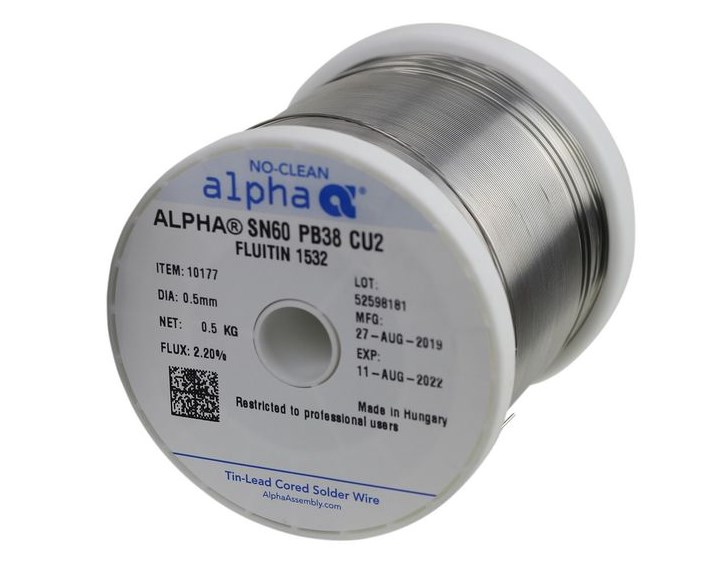 Tinol / kalaj žica Alpha 0.75mm, Fluitin-S 1532, 1000 grama, S-Sn60Pb38Cu2, Halide