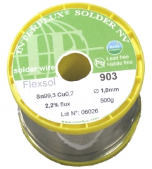 Tinol / kalaj žica Interflux LF 0.5mm 0.5kg Sn96.5Ag3Cu0.5 ,2.2% rosin flux,217°С