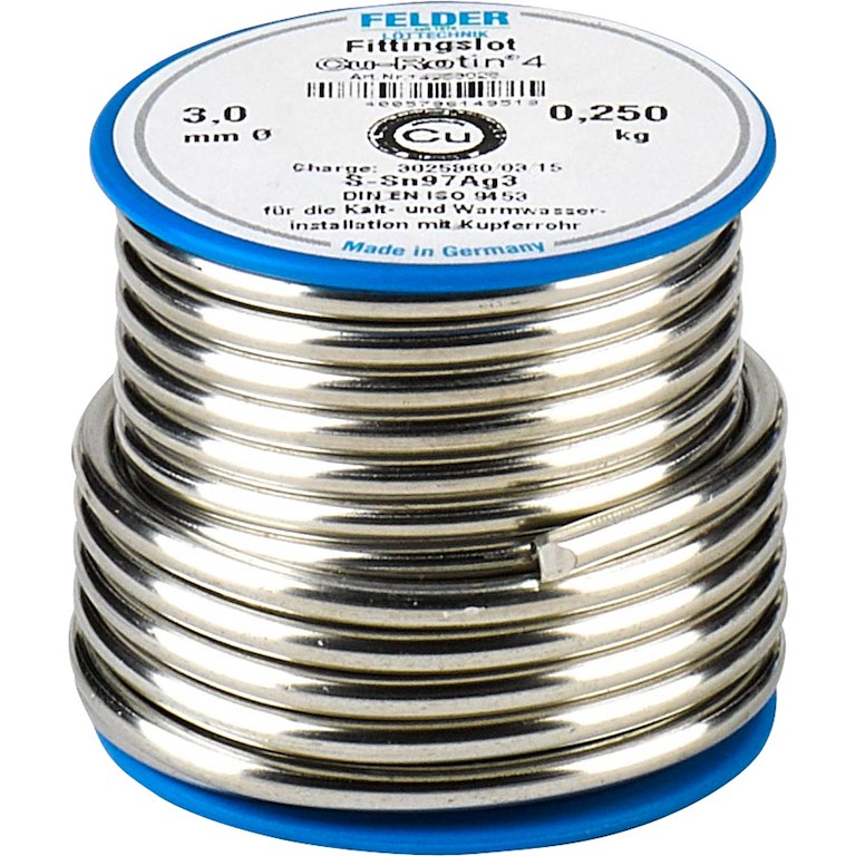 Tinol / kalaj žica Felder Löttechnik Cu-Rotin® Sn97Ag3 3mm 250g