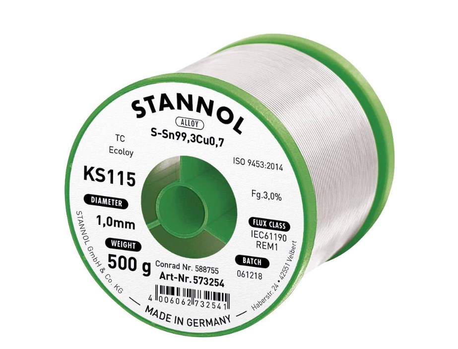 Tinol / kalaj žica Stannol Sn99.3/Cu0.7 KS115 1mm 500g