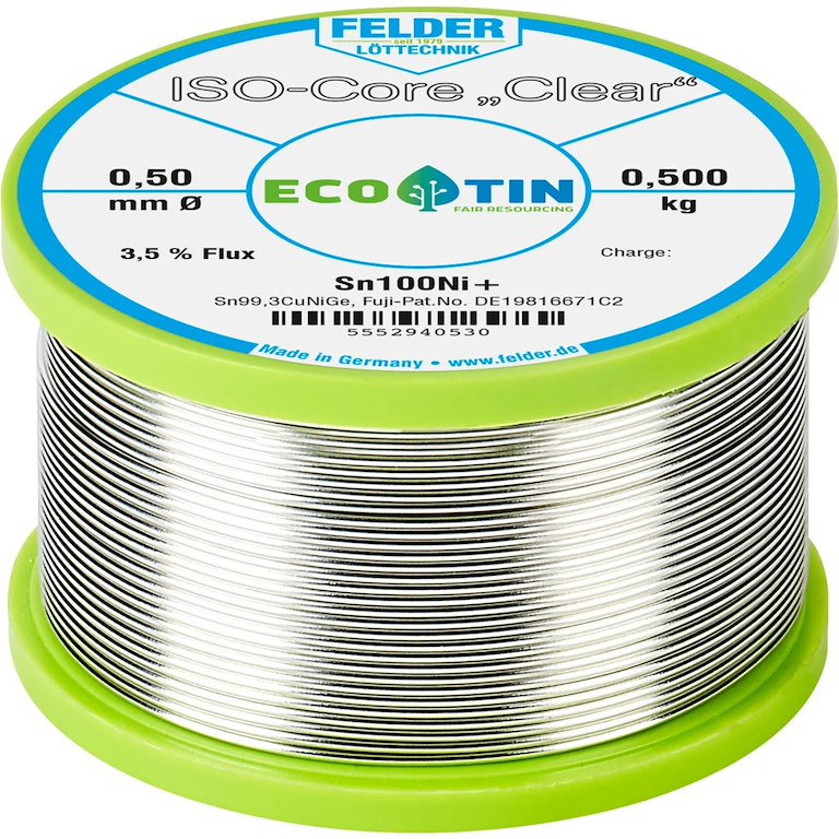 Tinol / kalaj žica Felder Löttechnik ISO-Core Sn99,25/Cu0,7/Ni0,05 0.5mm 0.5kg
