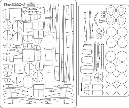 Answer ANG-288-SZK Messerschmitt Me-410A-1 - Laser Frames And Details