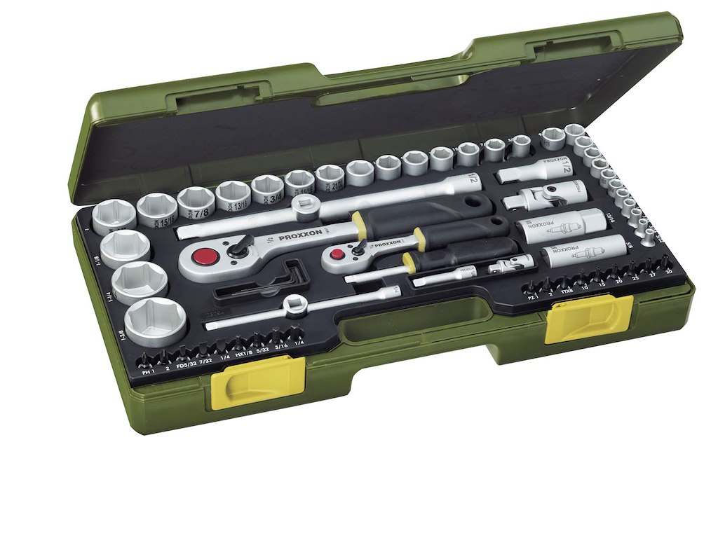 Proxxon 23294 garnitura nasadnih ključeva 1/4″ i 1/2″ 65 u 1